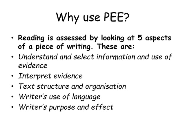 Pee paragraphs ks3 TEST | PPTX