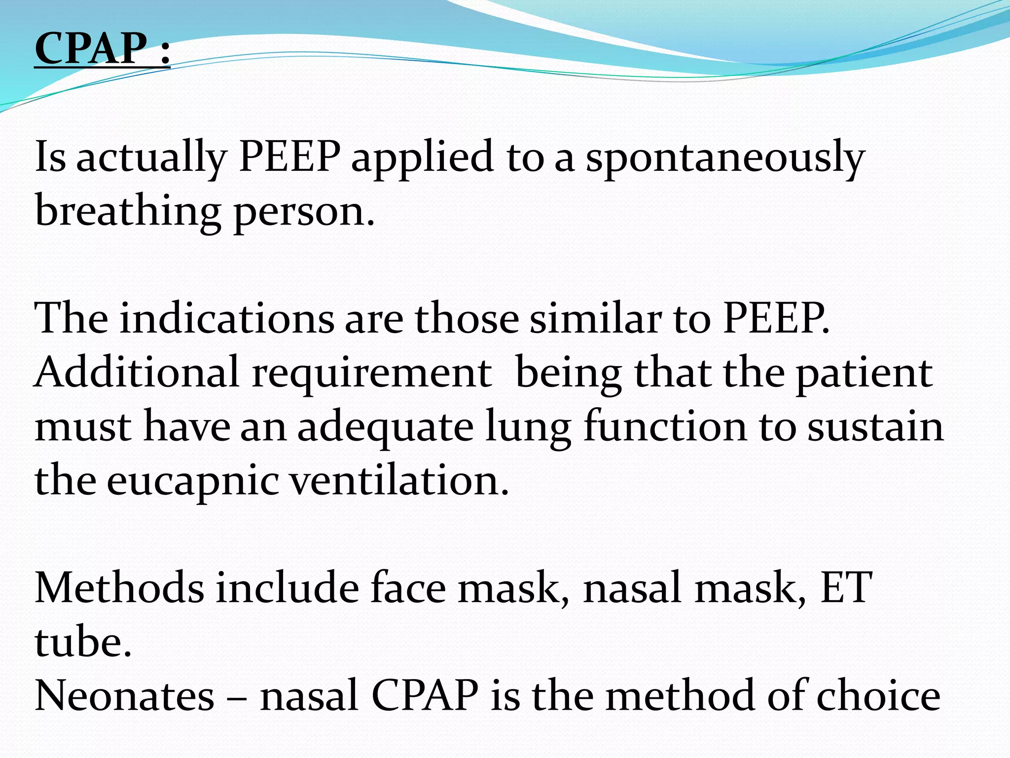 Peep & cpap | PPTX