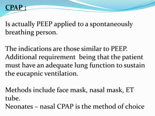 Peep & cpap | PPTX