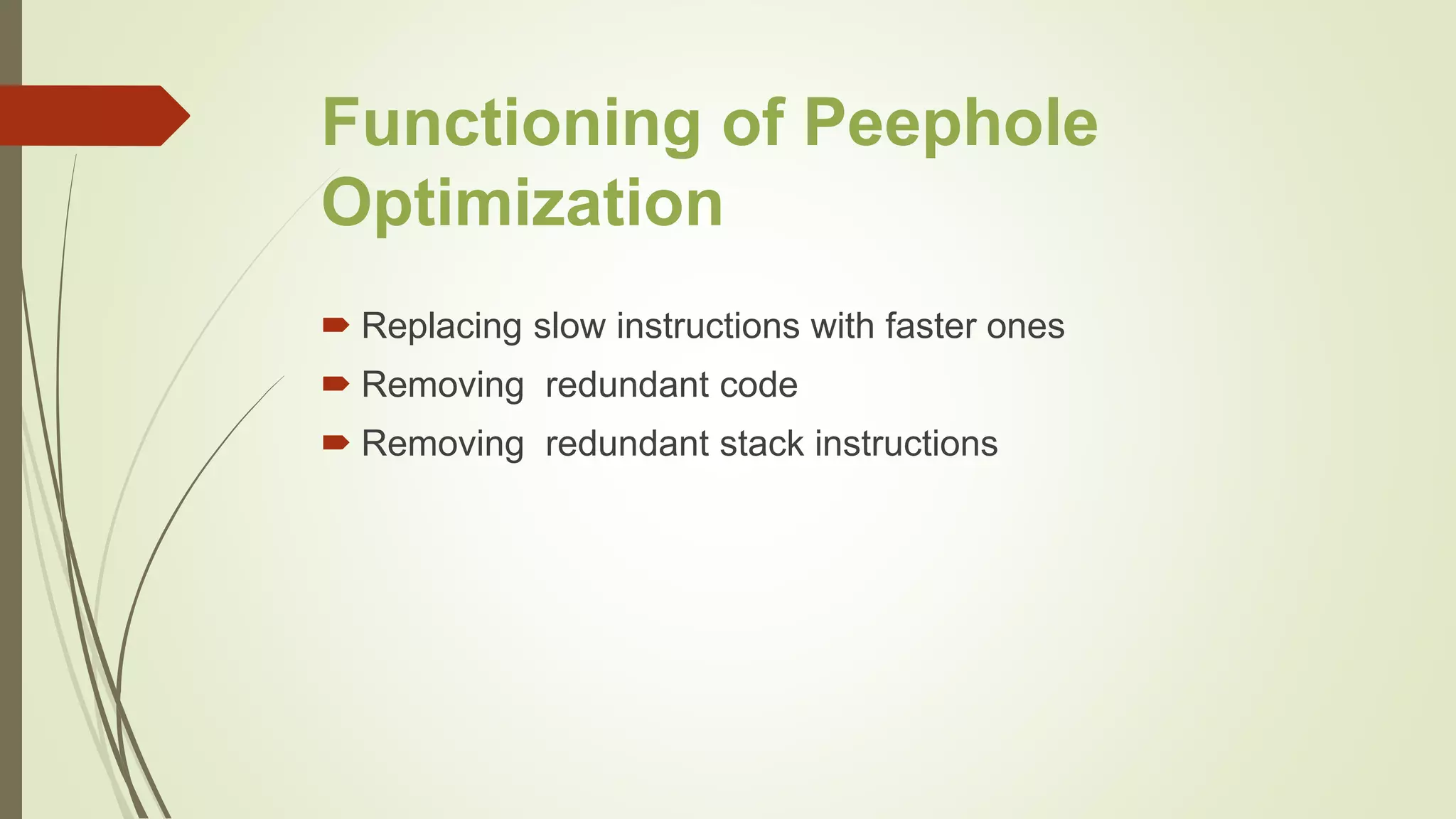 Peephole Optimization | PPTX