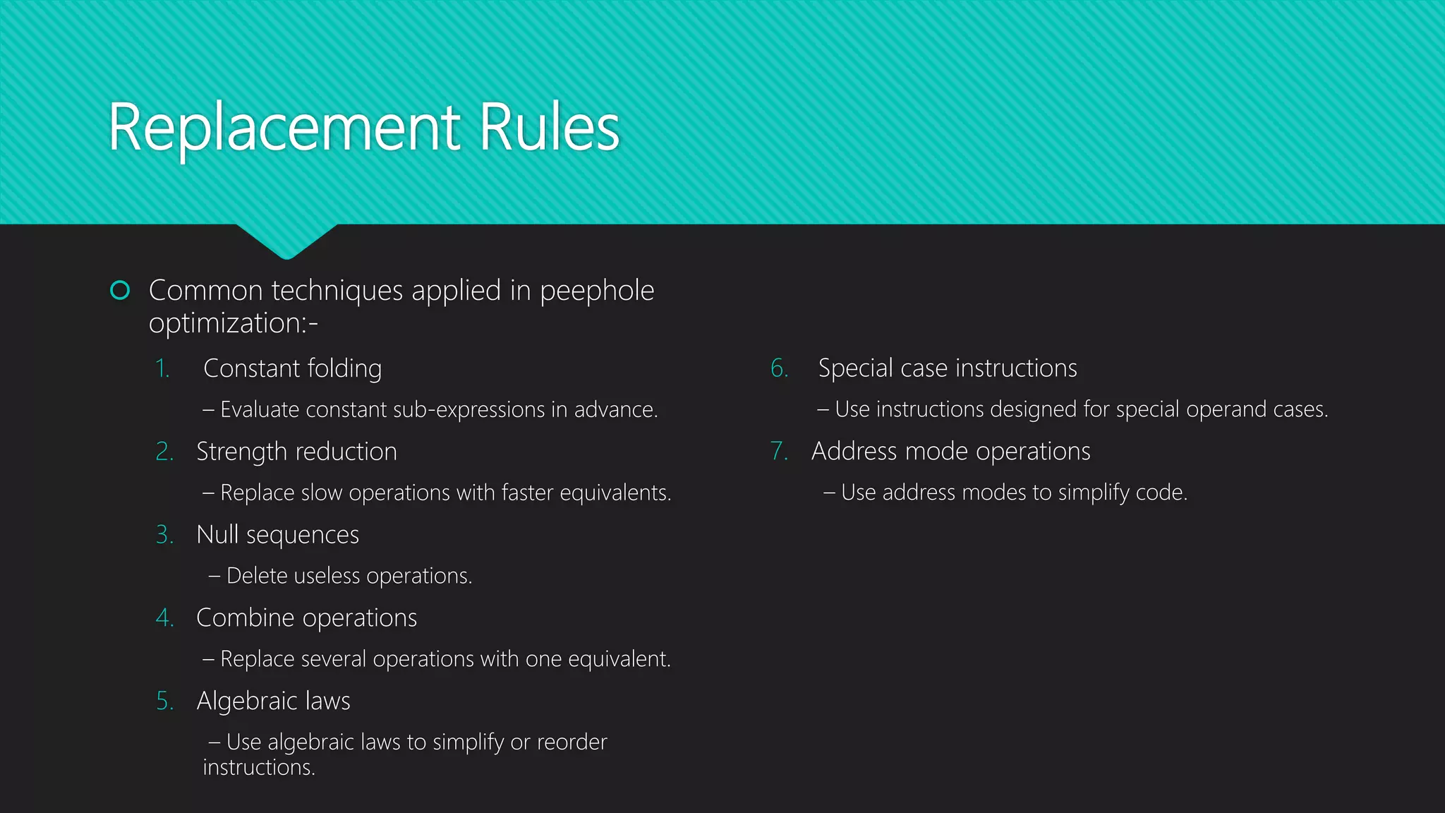 Peephole optimization techniques | PPT