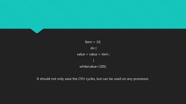 Peephole optimization techniques | PPT