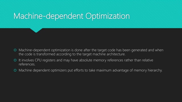 Peephole optimization techniques | PPT