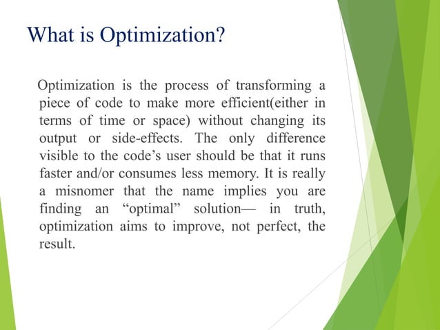 Peephole optimization techniques in compiler design | PPTX