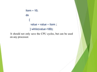 Peephole optimization techniques in compiler design | PPTX