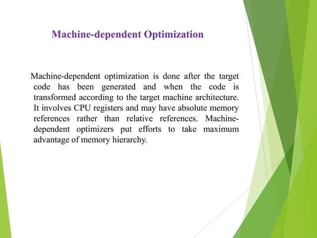 Peephole optimization techniques in compiler design | PPTX