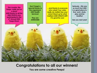 6th Annual UNH Peeps Show | PPTX | Fitness and Exercise | Healthy Living
