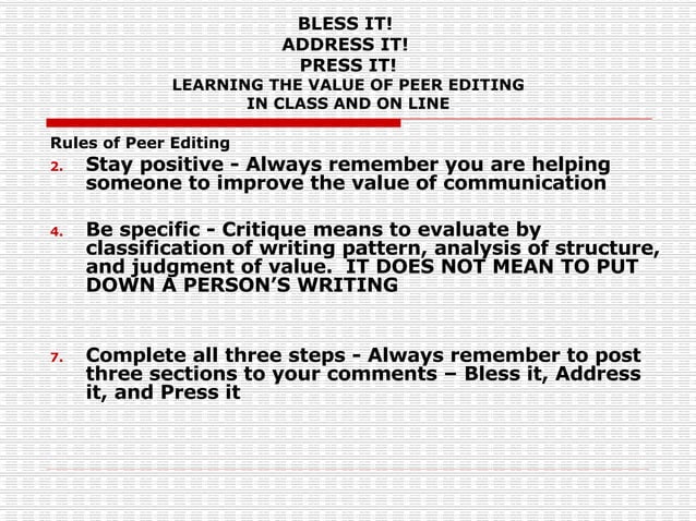Peer Editing | PPT