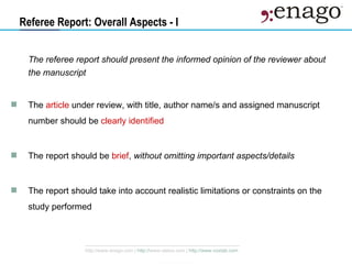 Peer Review Process: Referee Report | PPT