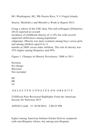 Peer-Reviewed Highlights From Obesity Among Children and.docx