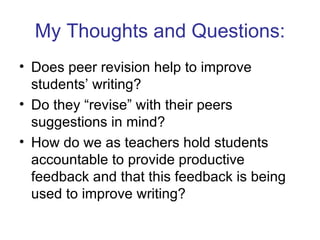 Peer Revision Molly 2006 | PPS
