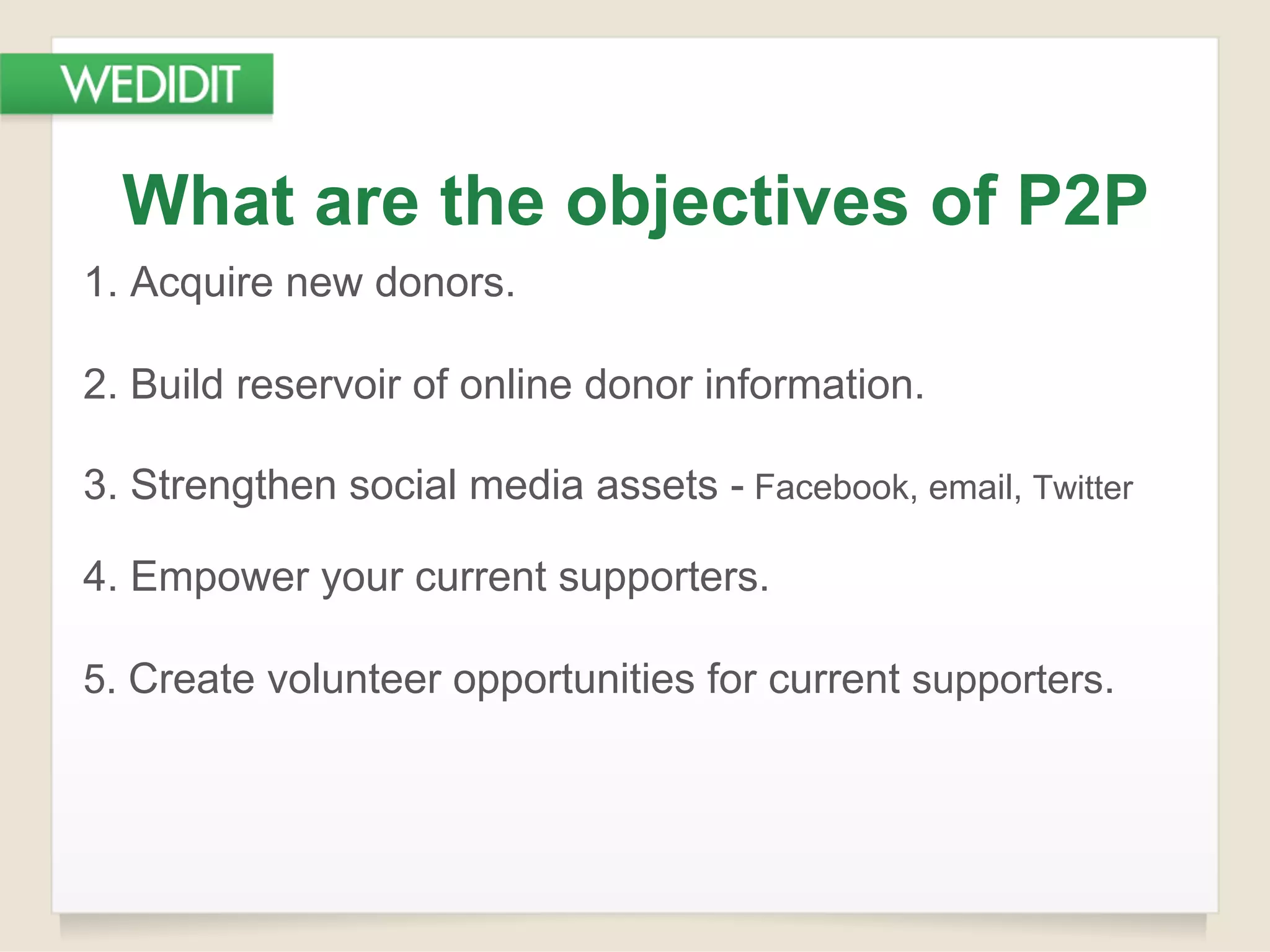 Peer-to-Peer Fundraising (P2P) | PDF | Social Networking | Internet