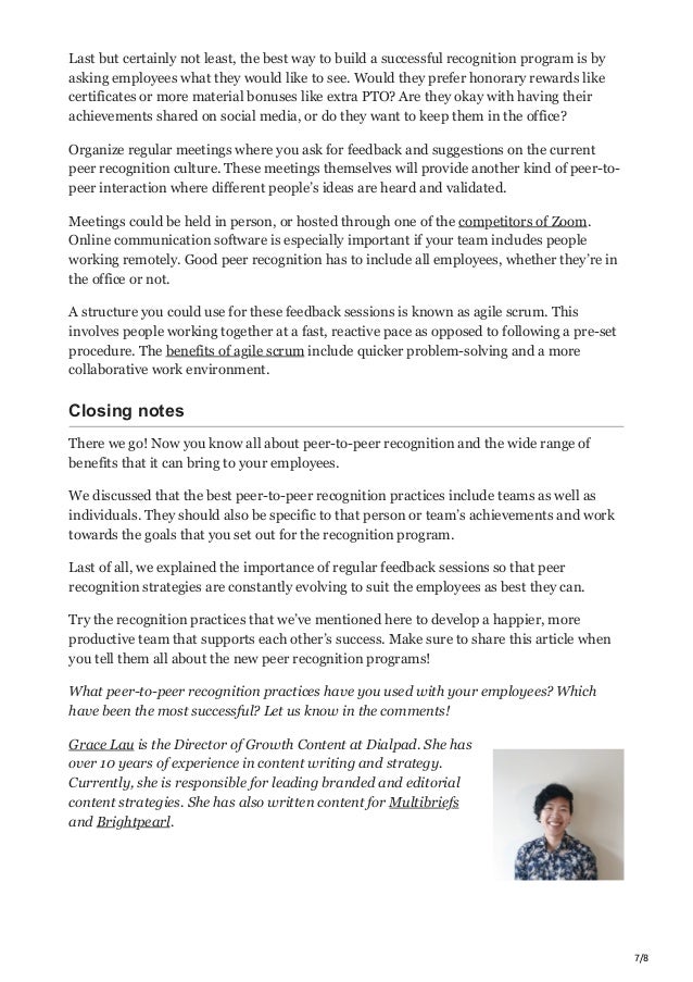 Peer-to-Peer Recognition: 6 Best Practices to Try Now | PDF