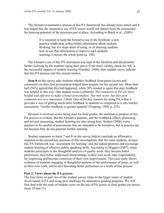Student Perspectives of Peer Assessment for Learning in a Public ...