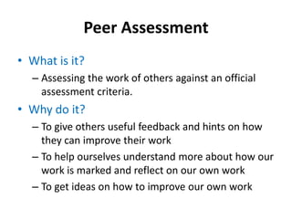 Peer assessment | PPT