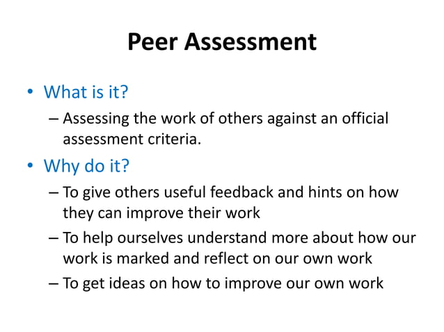 Peer assessment | PPT
