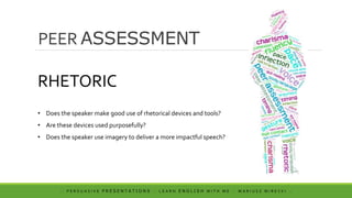 PEER ASSESSMENT - overview of 16 factors for assessing presentations | PPTX