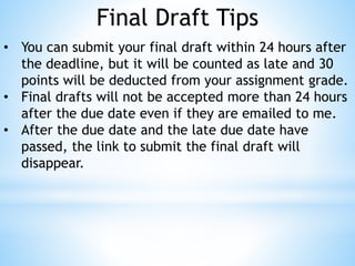 Peer assessment instructions | PPTX | Educational Assessment | Education