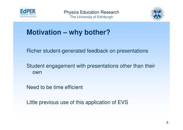 Peer assessment of presentations - Simon Bates | PPT