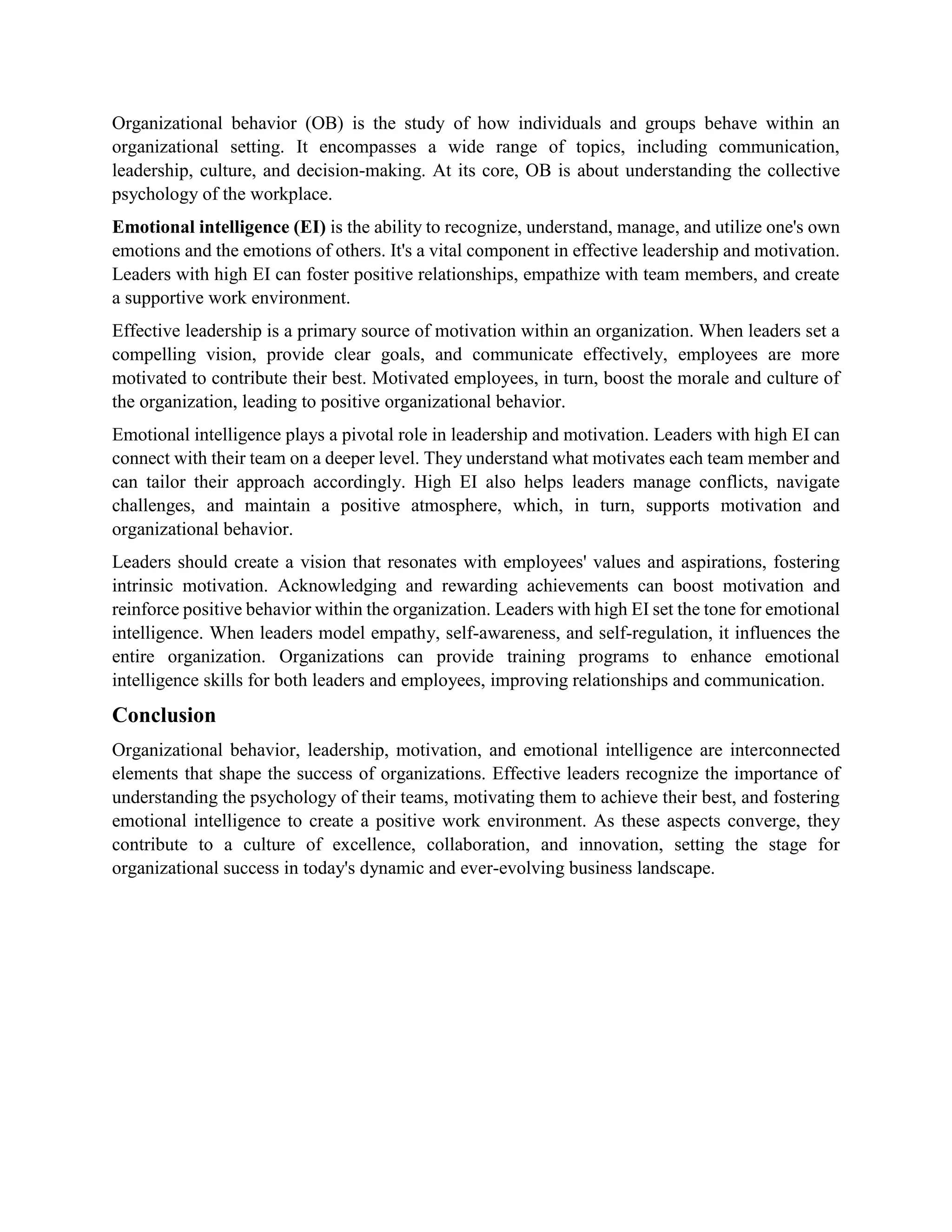 Leadership and Organizational Behavior and Emotional Intelligence | PDF ...