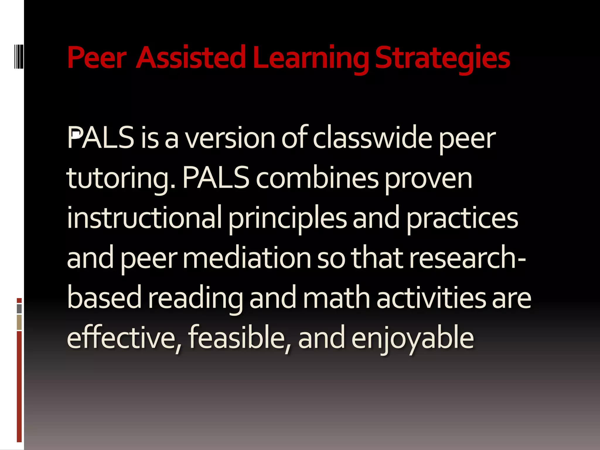 Peer assisted learning strategies | PPTX