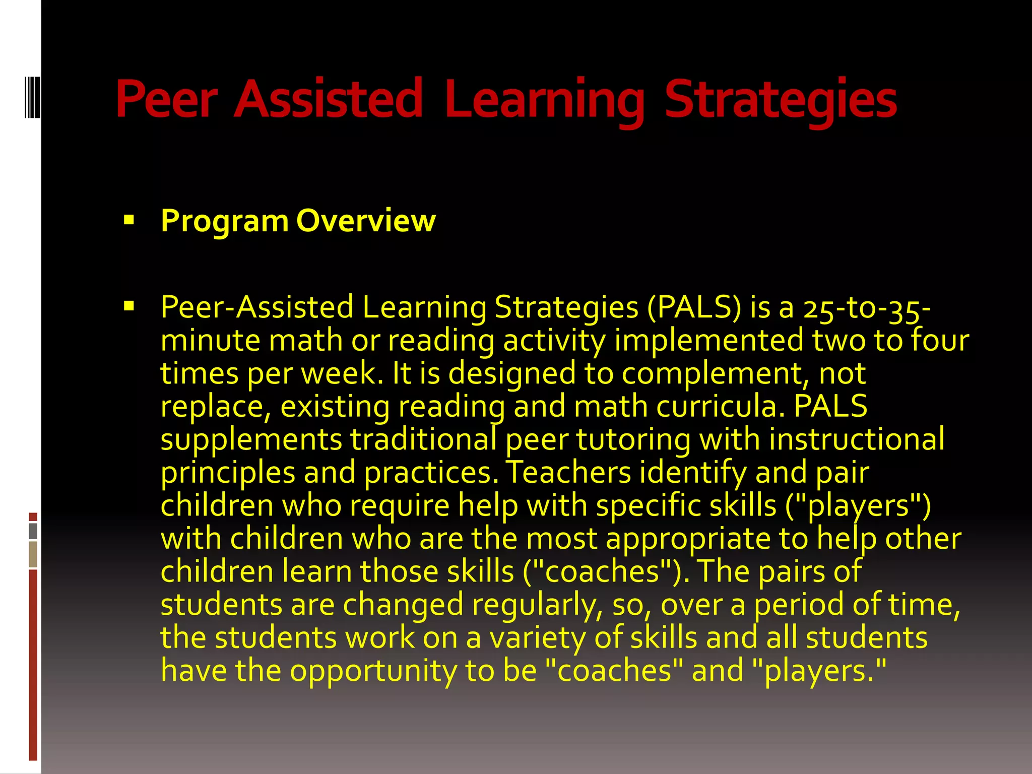 Peer assisted learning strategies | PPTX