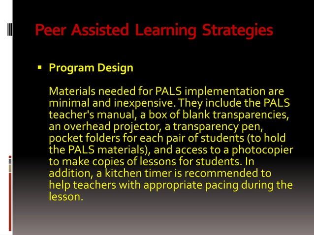 Peer assisted learning strategies | PPTX | Daycare and Pre-School ...