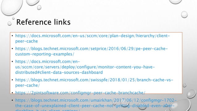 Peer Cache for Configuration Manager clients | PPTX