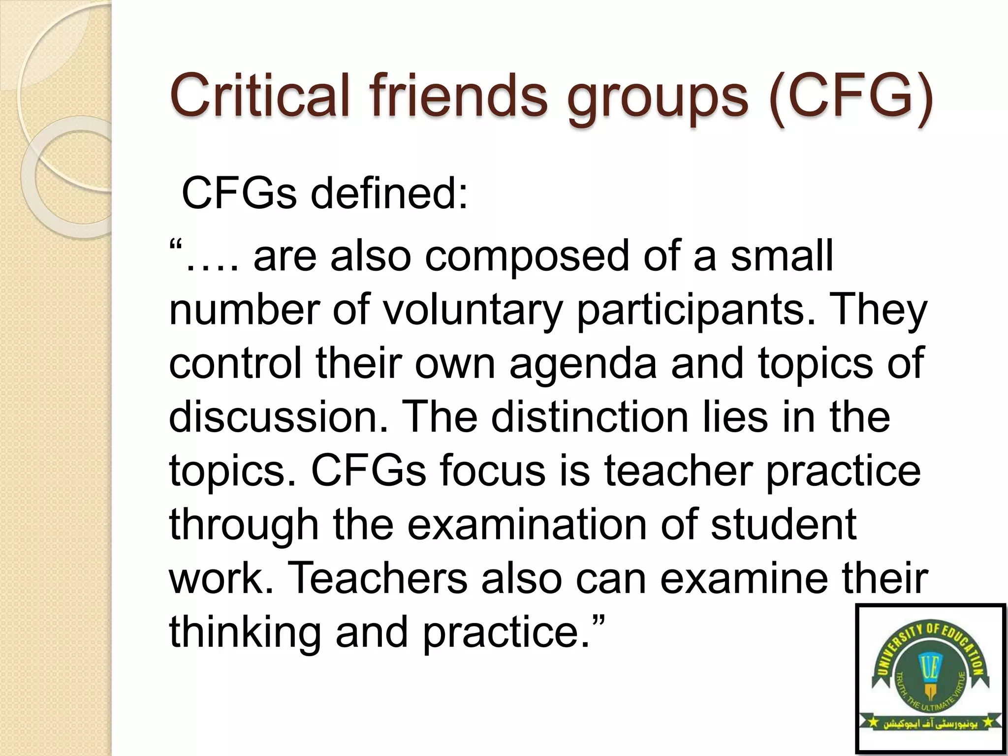 Peer coaching and collegial development group | PPTX