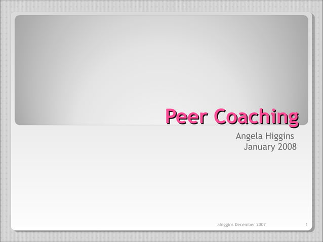 Peer coaching for collaboration | PPT | Educational Assessment | Education