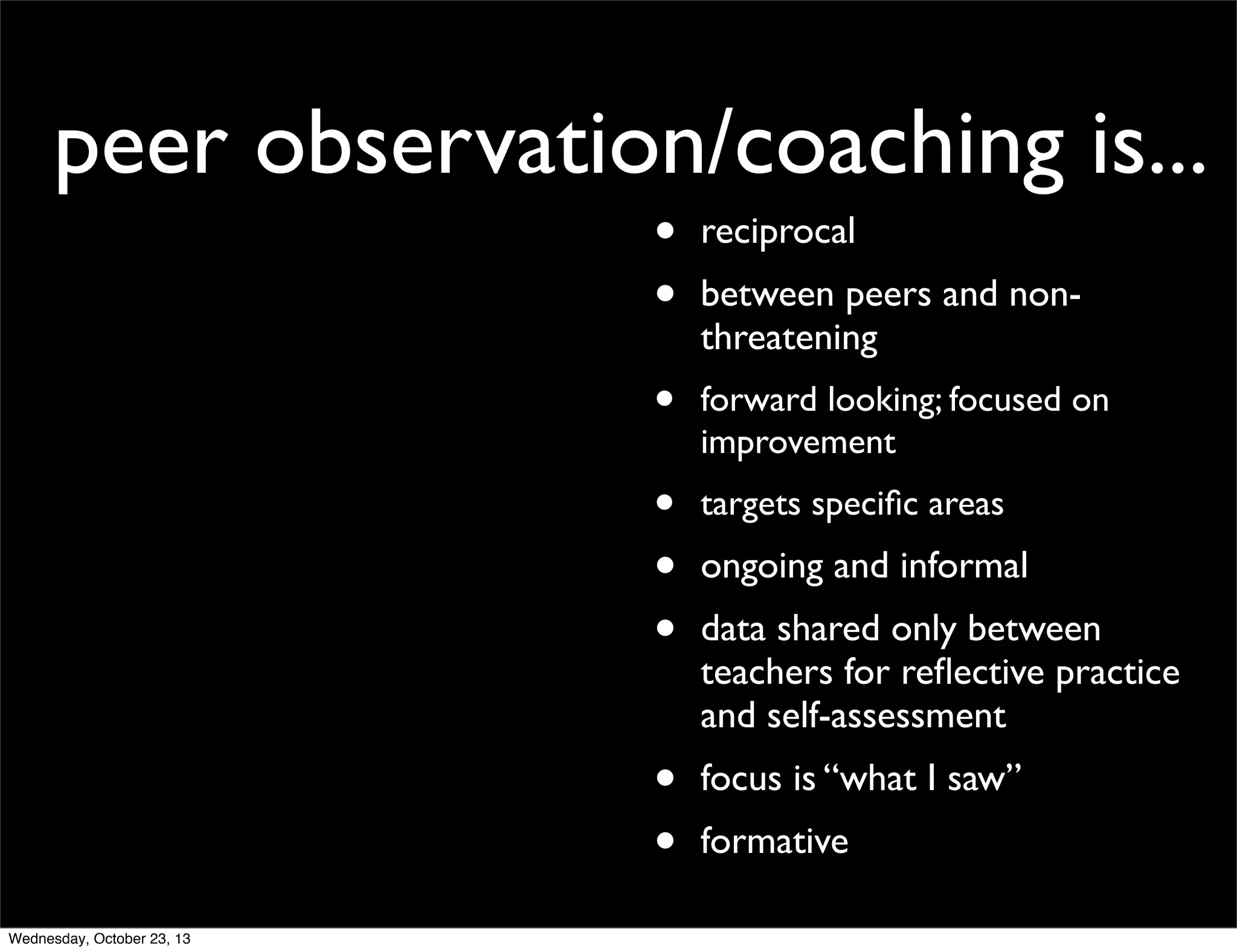 Peer Observation & Coaching Presentation | PDF