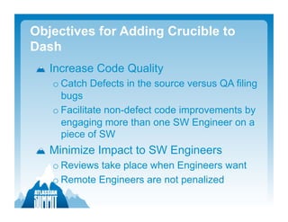 Peer Code Review: In a Nutshell and The Tantric Team: Getting Your Automated Build Groove On ...