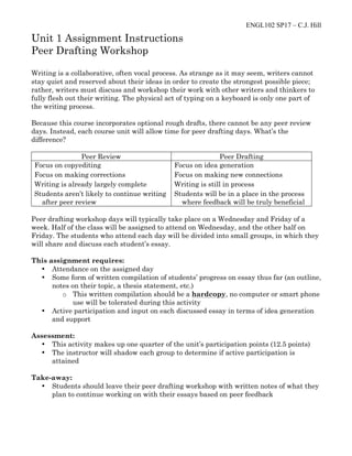 Peer drafting workshop 1 | PDF
