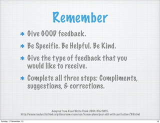 Peer Editing Overview Presentation | PDF