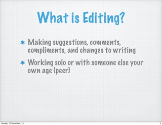 Peer Editing Overview Presentation | PDF