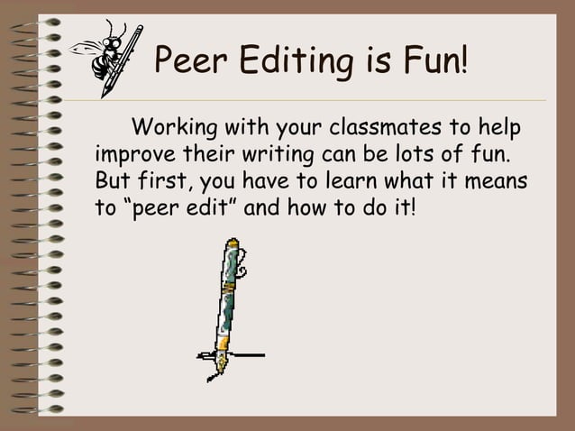 Peer editing powerpoint | PPTX | Desktop Publishing | Computer Software and Applications