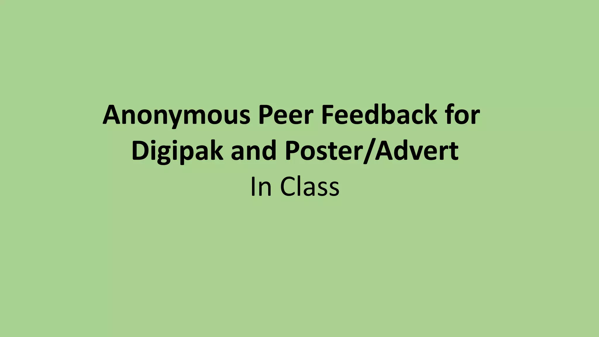Peer feedback digi and poster | PPT
