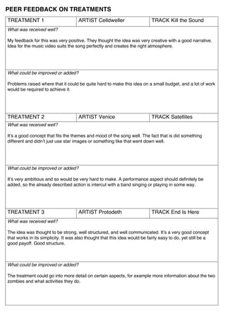 Peer feedback on_treatments-1 | PDF