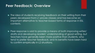 Peer feedback or response in writing class | PDF
