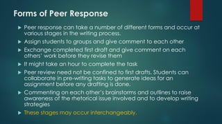 Peer feedback or response in writing class | PDF