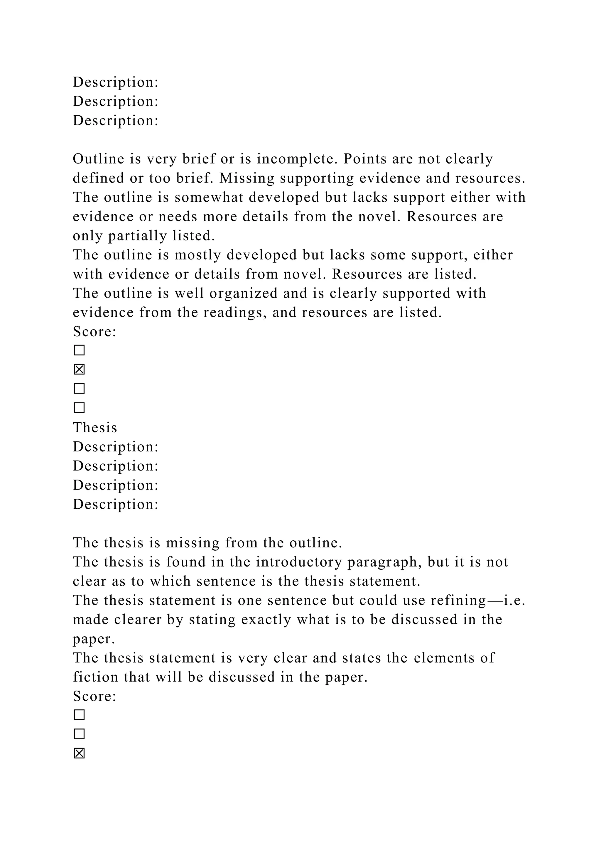 Peer Feedback Rubric for Literary Analysis OutlineInstructions .docx