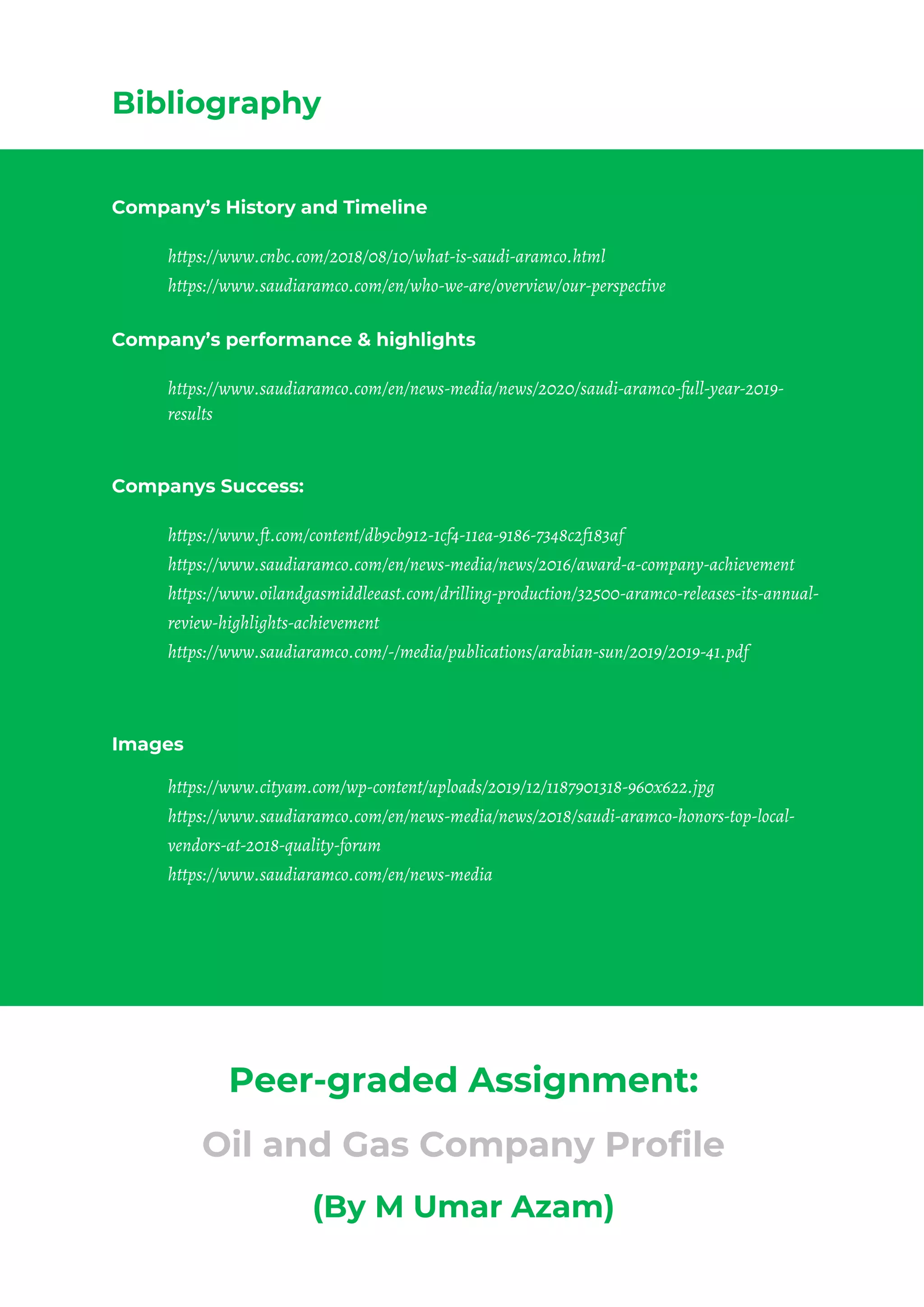 Saudi Aramco Profile - Peer Graded Assignment | PDF