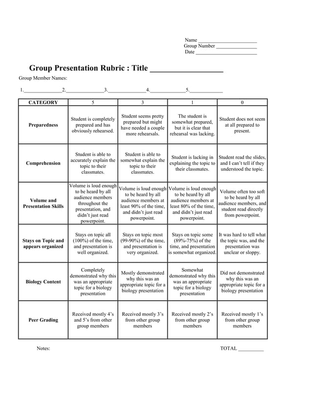 Peer grading rubric 12.02.2013