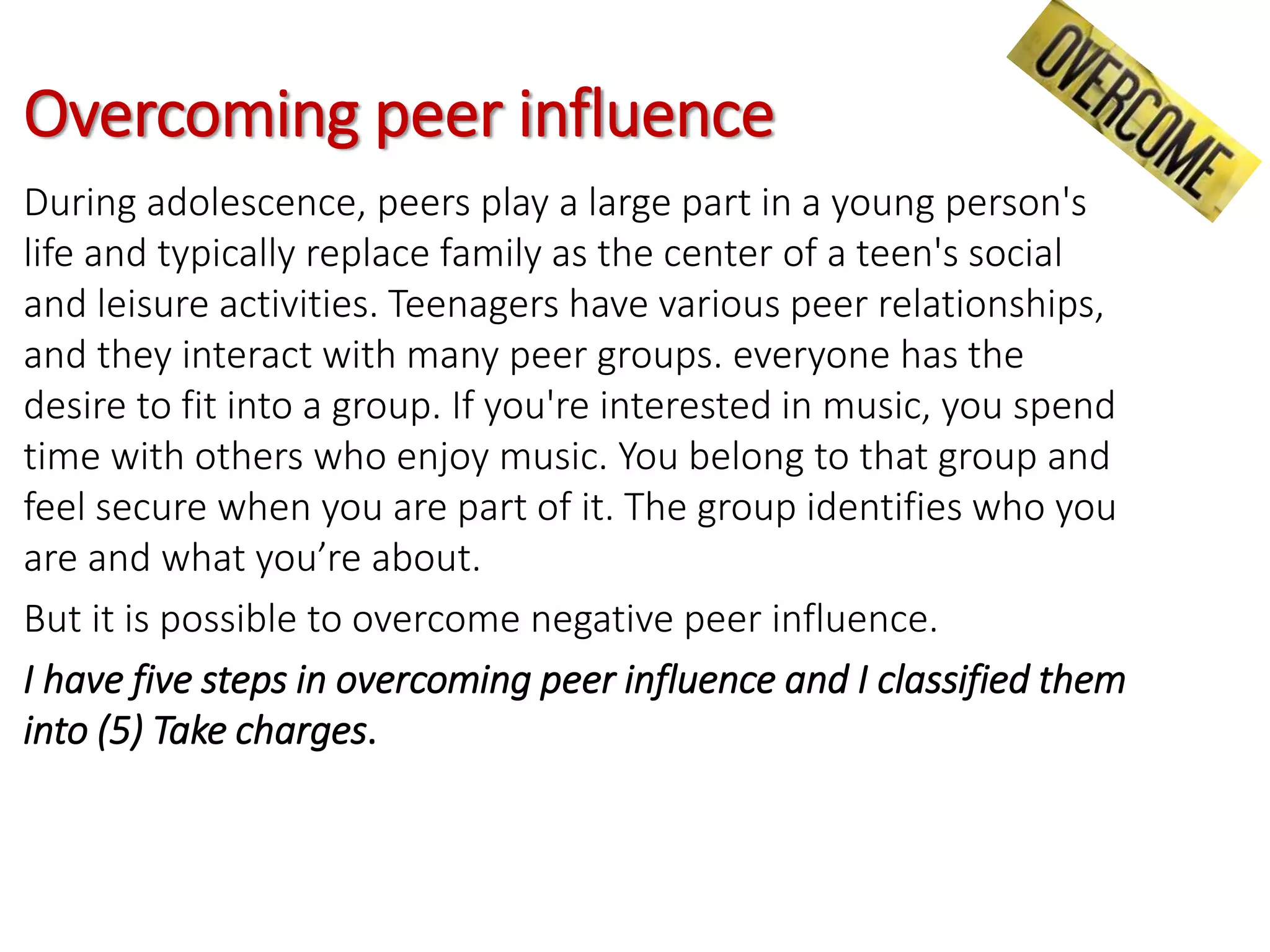 Peer influence | PPTX