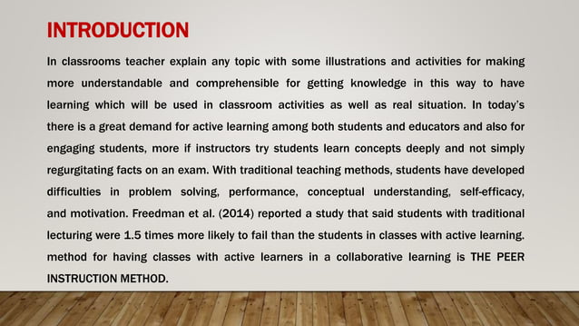 Peer instruction method | PPT | Free Download