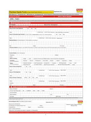 Peerless mutual fund common application form with kim | PDF
