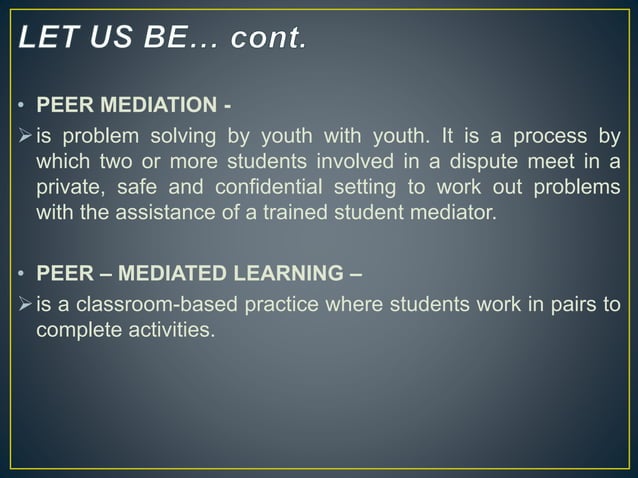 Peer Mediated Learning | PPTX | Special Education | Education