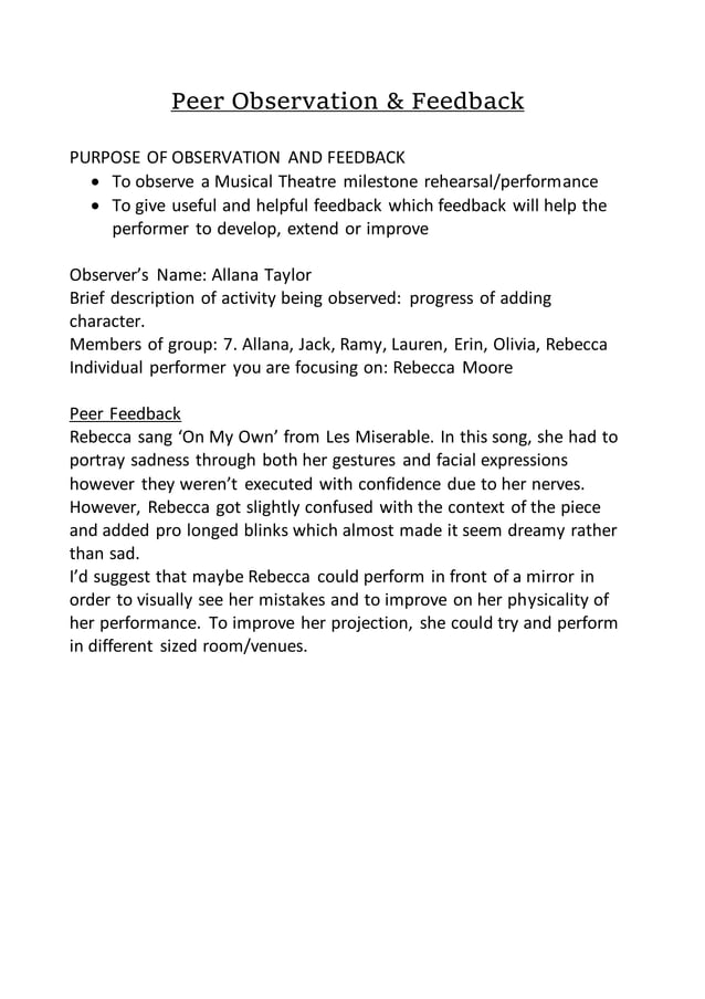 Peer observation | DOCX