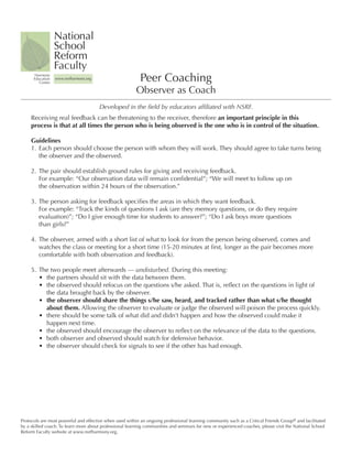 Peer Observation Guide | PDF