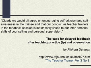 Peer observation in teacher development | PPT